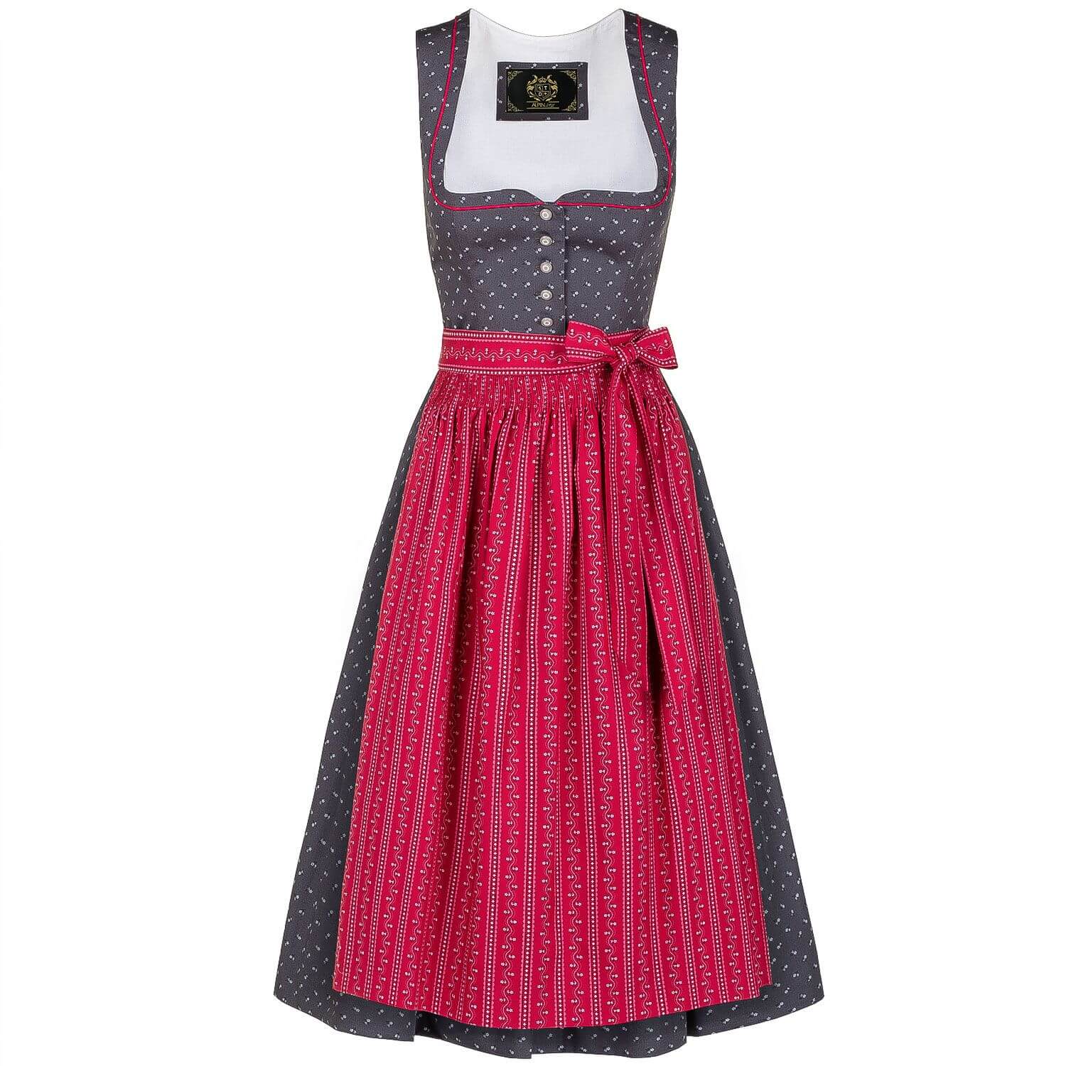 Damen Dirndl “Marlene”, Grau-Rot
